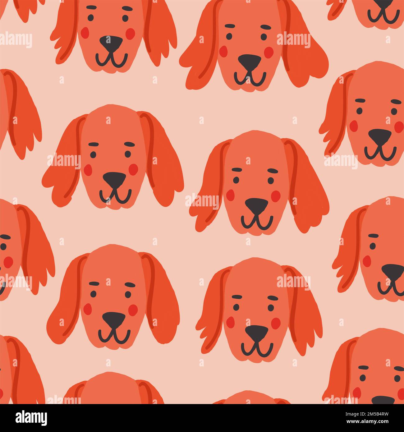 Beautiful seamless pattern with cartoon cute dogs. Breed - redfox ...