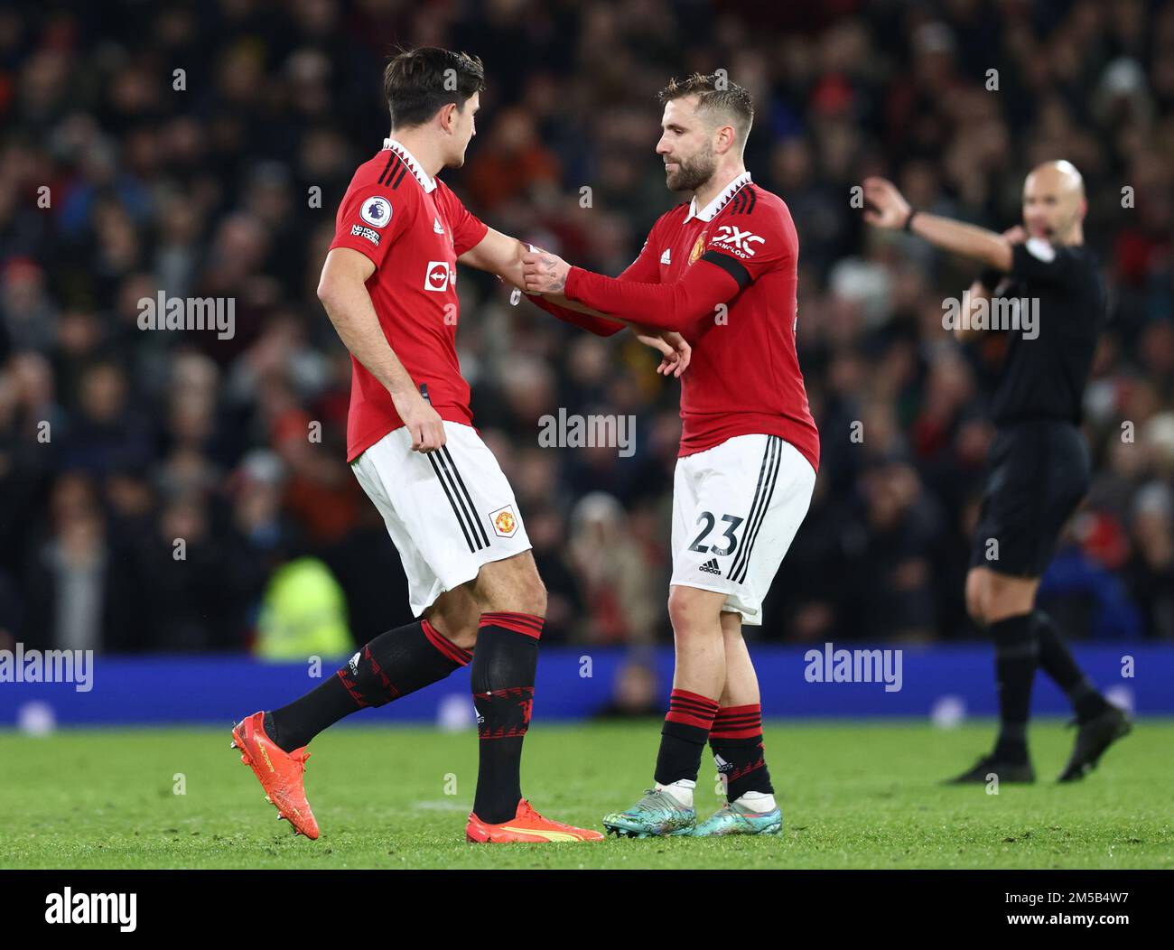 Manchester, England, 27th December 2022. Luke Shaw of Manchester United ...