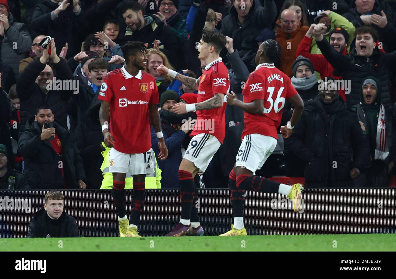 Manchester, England, 27th December 2022. Fred of Manchester United (l ...