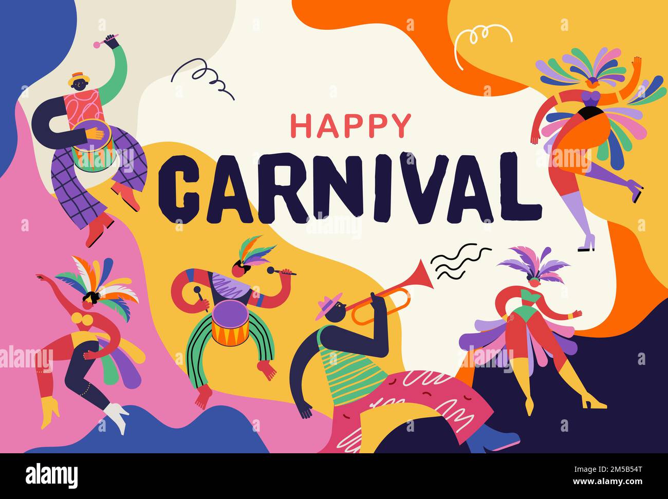 Happy Carnival, Brazil, South America Carnival with samba dancers and ...