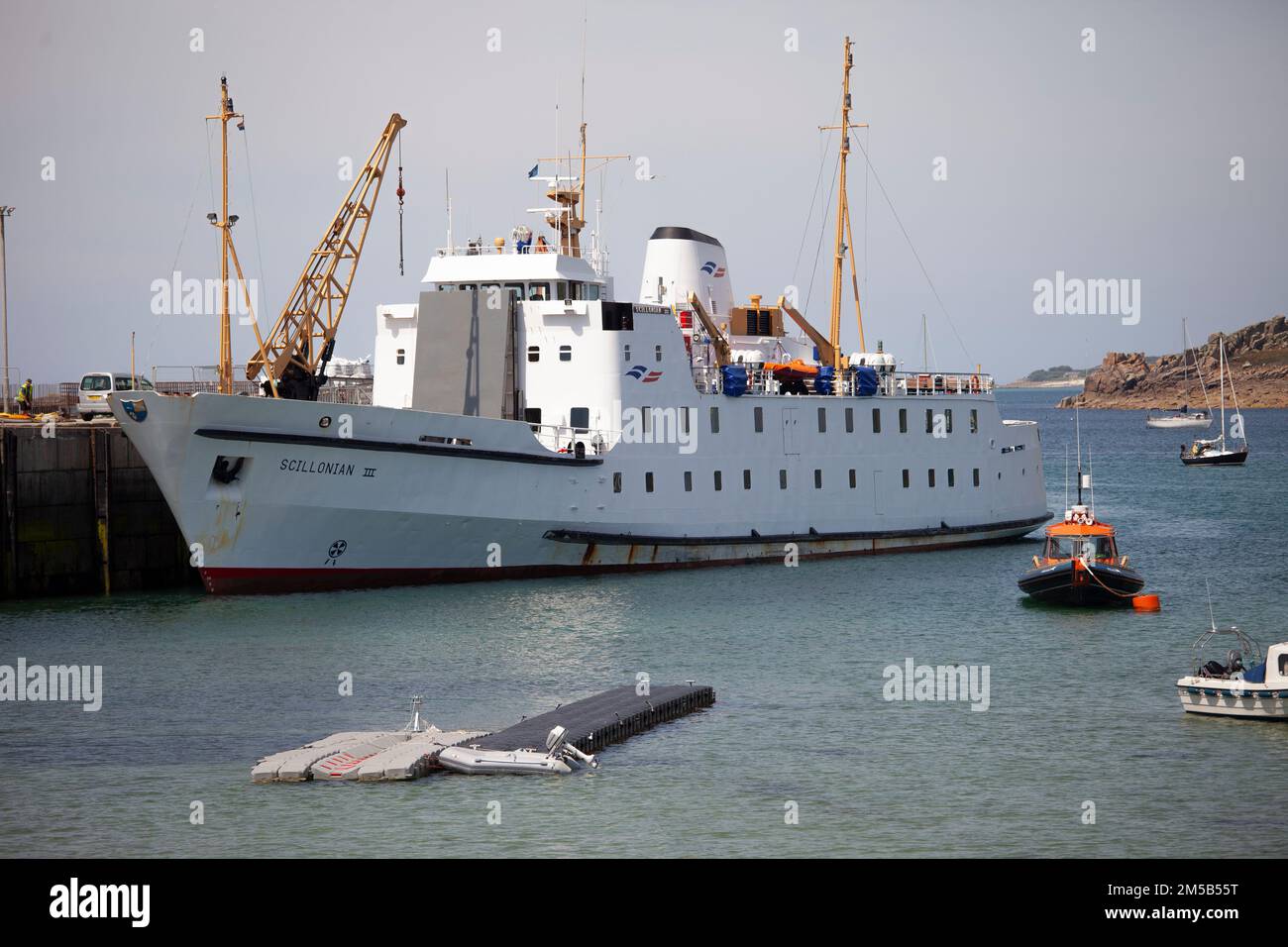 ST MARY'S, ISLES OF SCILLY, UK 07/02/2014 The Scillonian III passenger ...