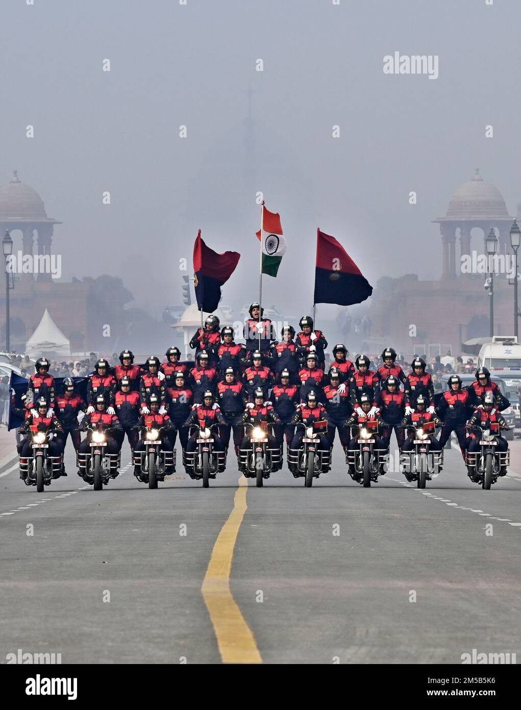 NEW DELHI, INDIA - DECEMBER 27: BSF's all-women daredevil motorcycle ...