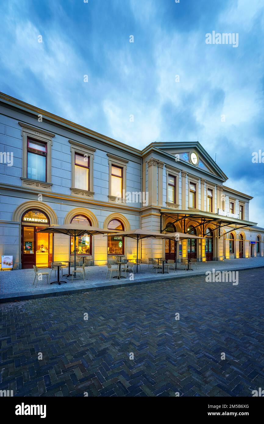 An outdoor view of the Zwolle Train Station in the Netherlands under a ...