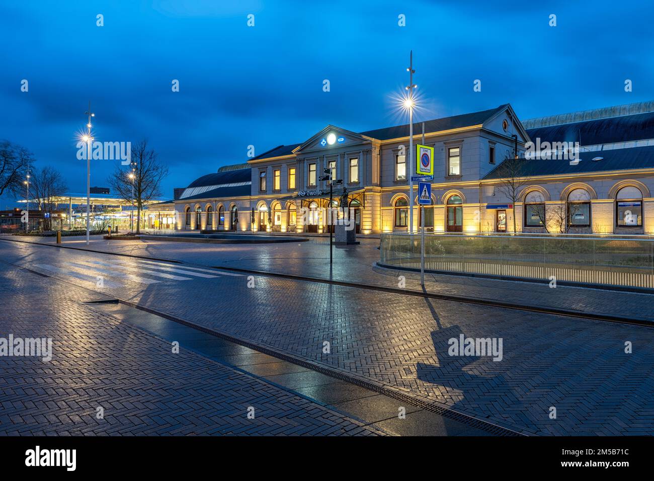 An outdoor view of the Zwolle Train Station in the Netherlands under a ...
