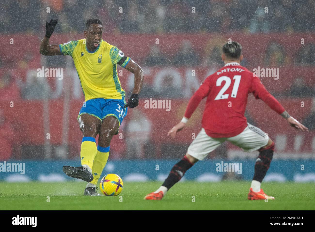 Willy Boly #30 of Nottingham Forest plays a ball out of defence during ...