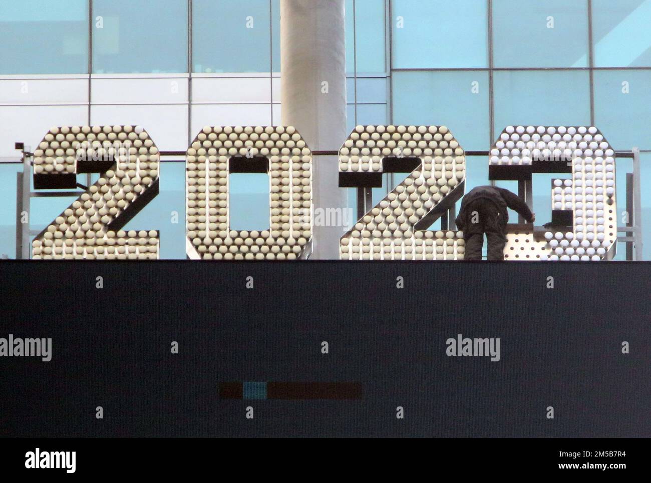 New York, NY, USA. 27th Dec, 2022. The New Year's Eve 2023 Numbers seen ...