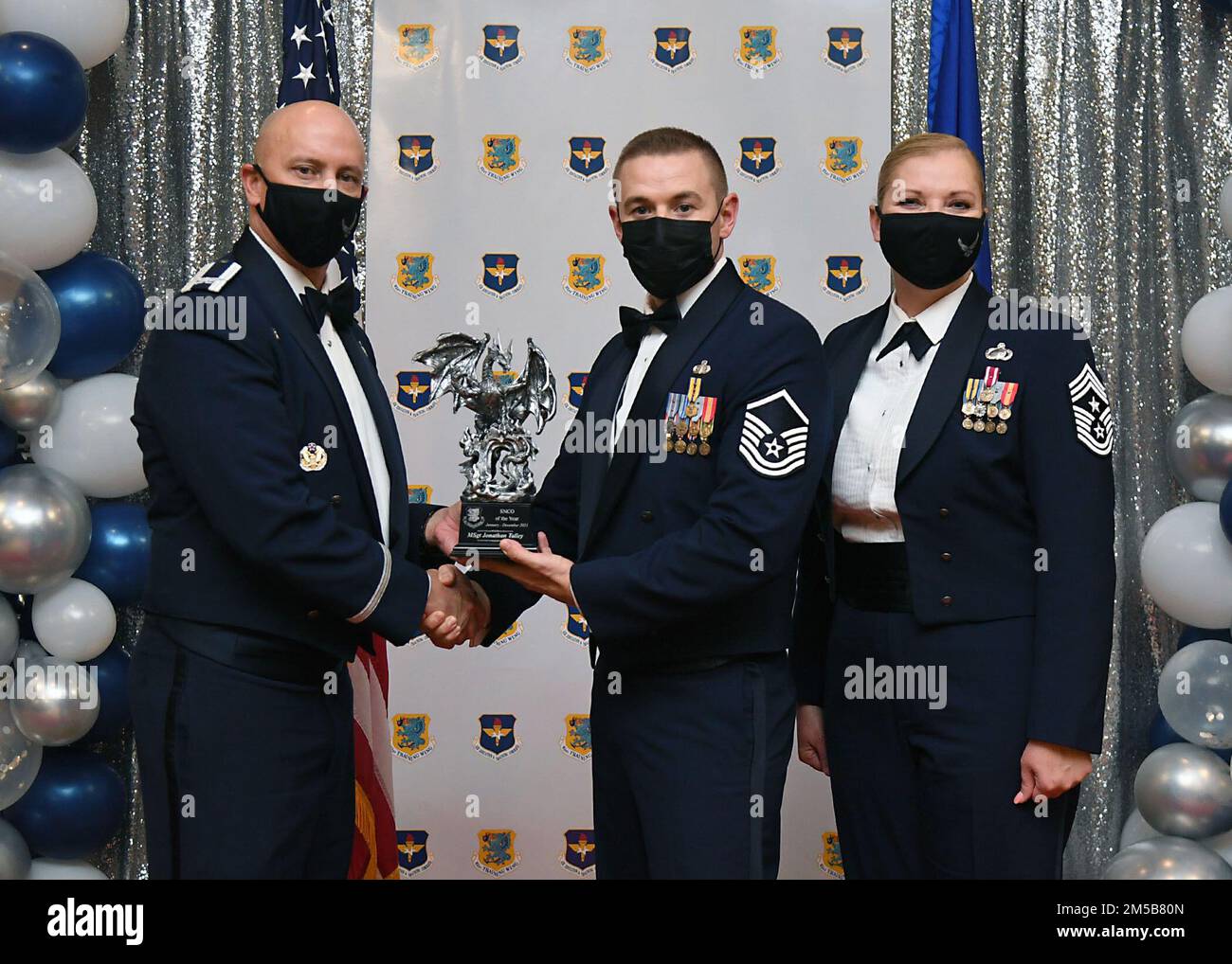 U.S. Air Force Col. William Hunter, 81st Training Wing commander, and ...