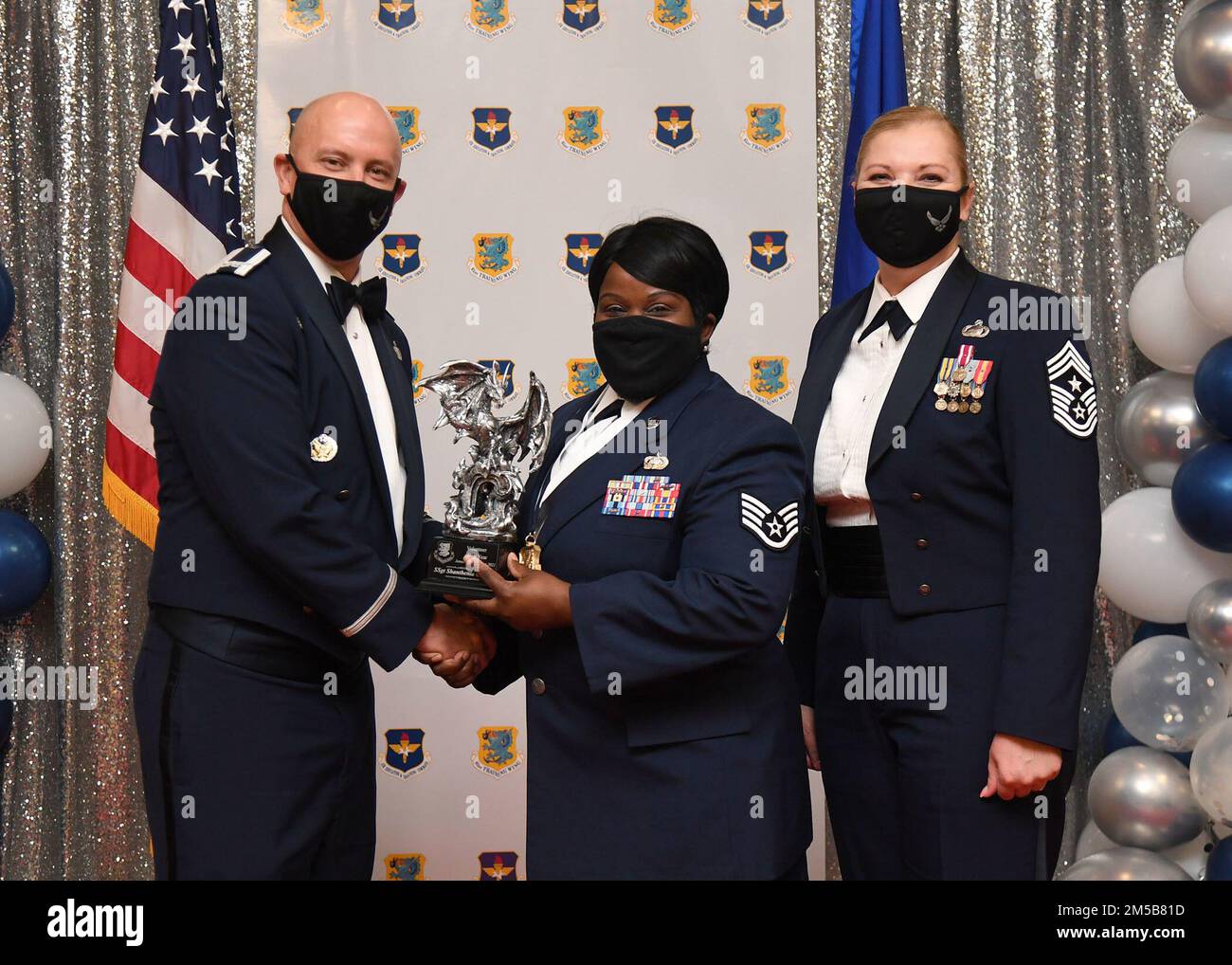 U.S. Air Force Col. William Hunter, 81st Training Wing commander, and ...