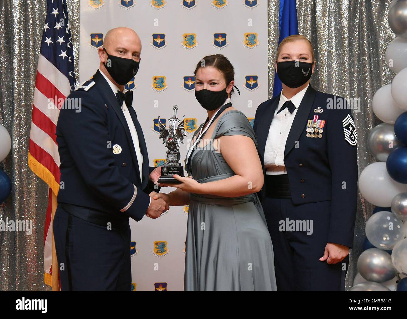 U.S. Air Force Col. William Hunter, 81st Training Wing commander, and ...