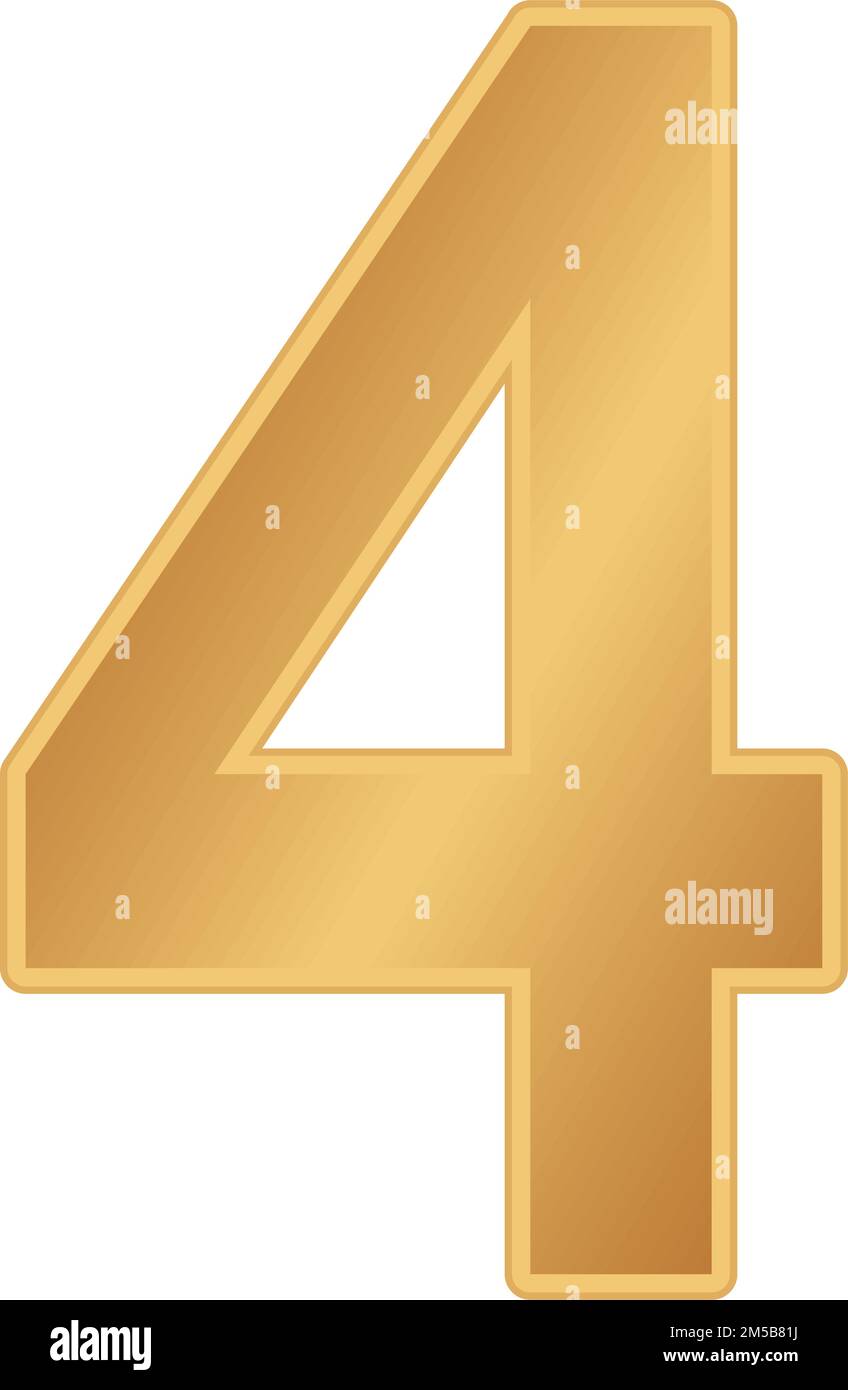 golden number four Stock Vector Image & Art - Alamy