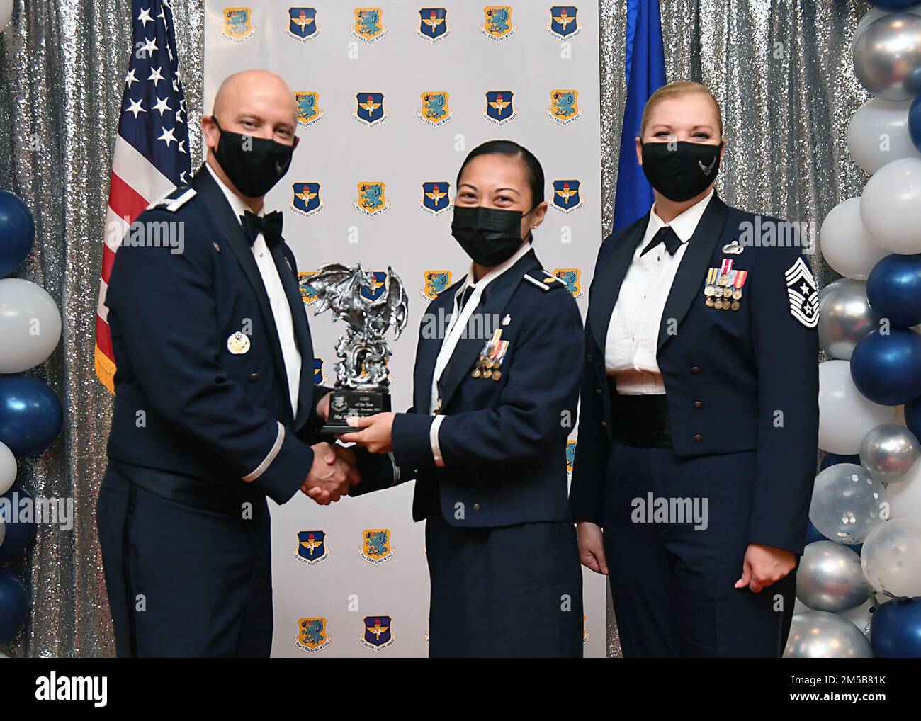 U.S. Air Force Col. William Hunter, 81st Training Wing commander, and ...