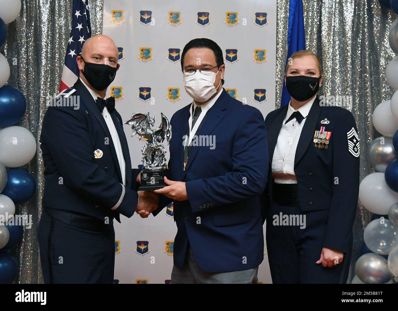 U.S. Air Force Col. William Hunter, 81st Training Wing commander, and ...