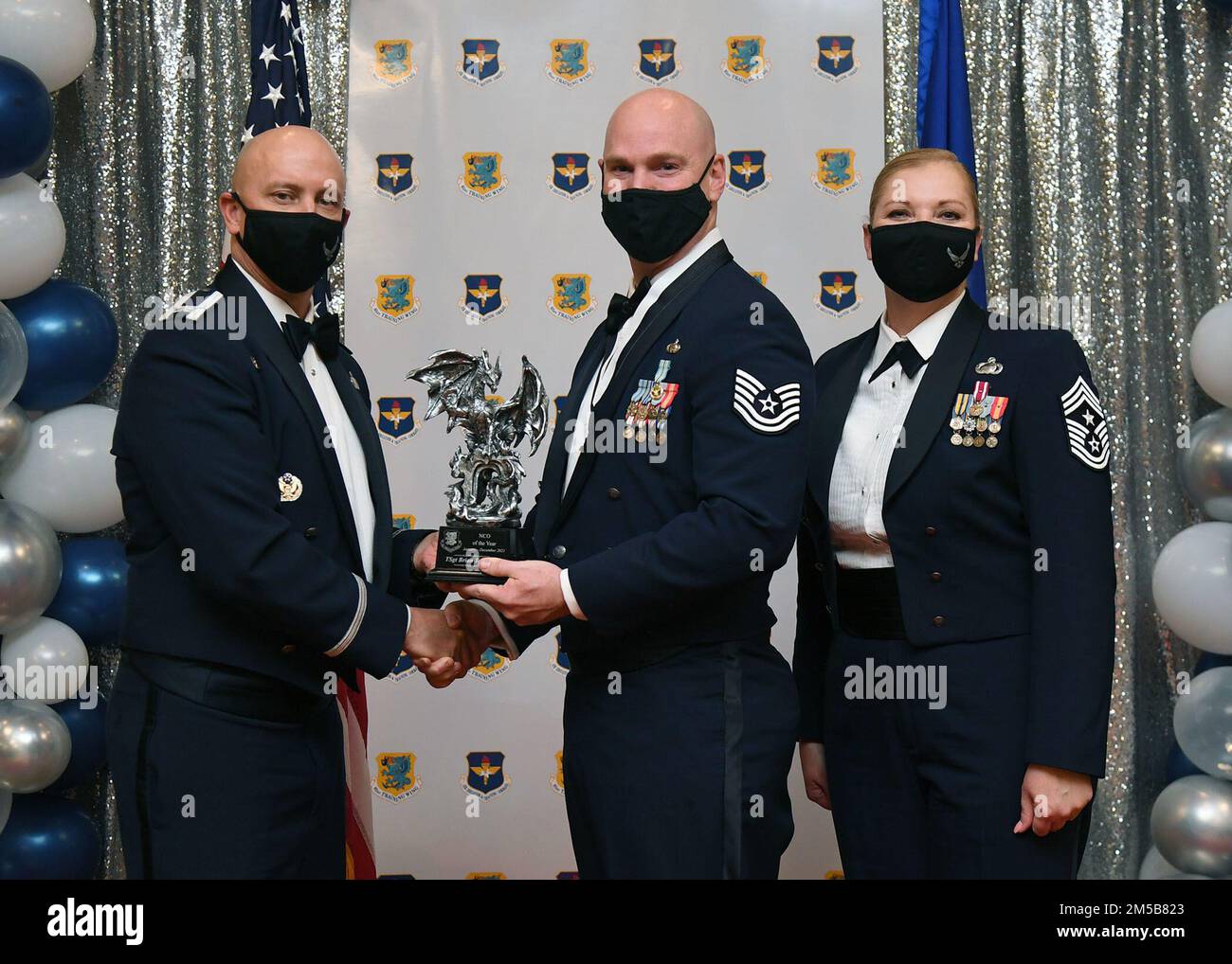 U.S. Air Force Col. William Hunter, 81st Training Wing commander, and ...