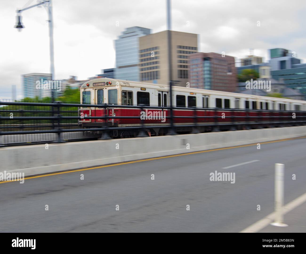 A Panning of a subway train in Boston, MT Stock Photo - Alamy