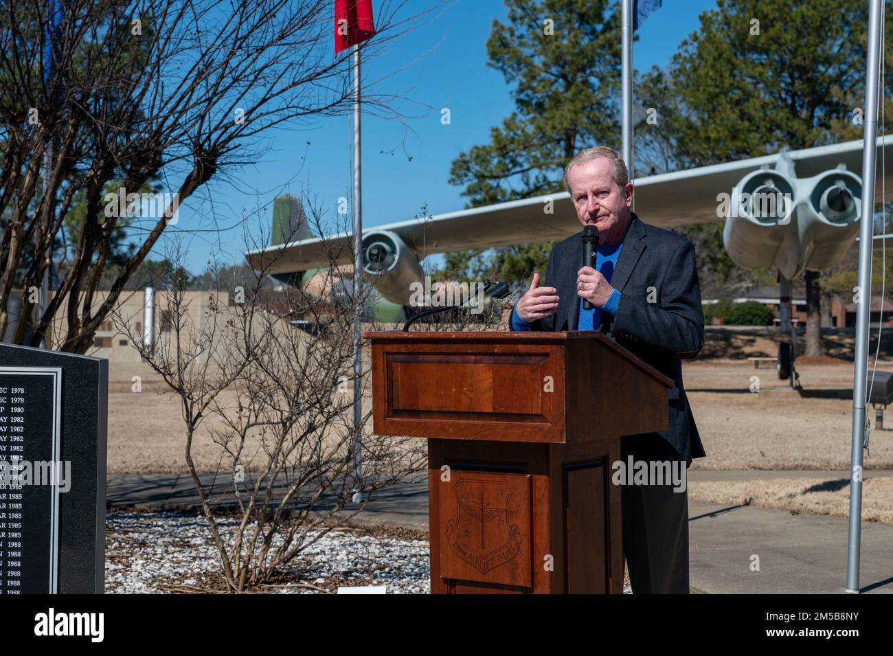 Jim Breen, brother of Capt. Edward Breen, offers remarks during a ...
