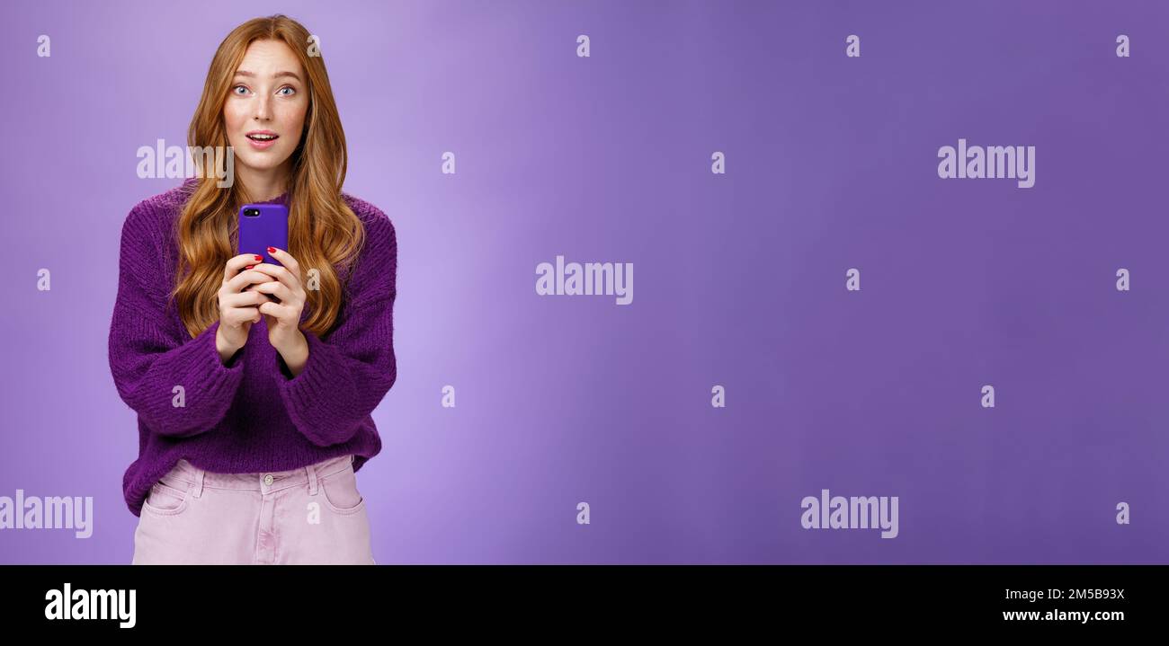 Impressed speechless cute redhead female actor receiving awesome ...