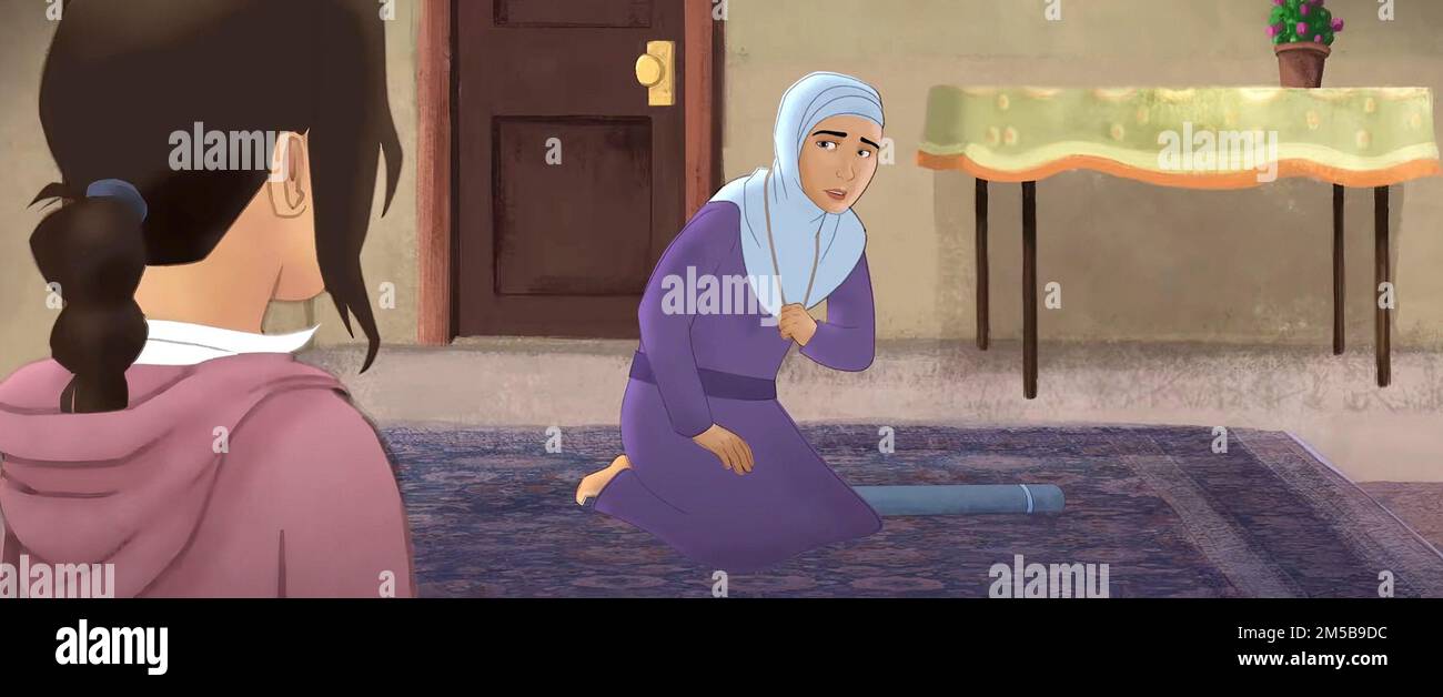 LAMYA'S POEM, from left; Lamya (voice: Millie Davis), Lamya's mother ...