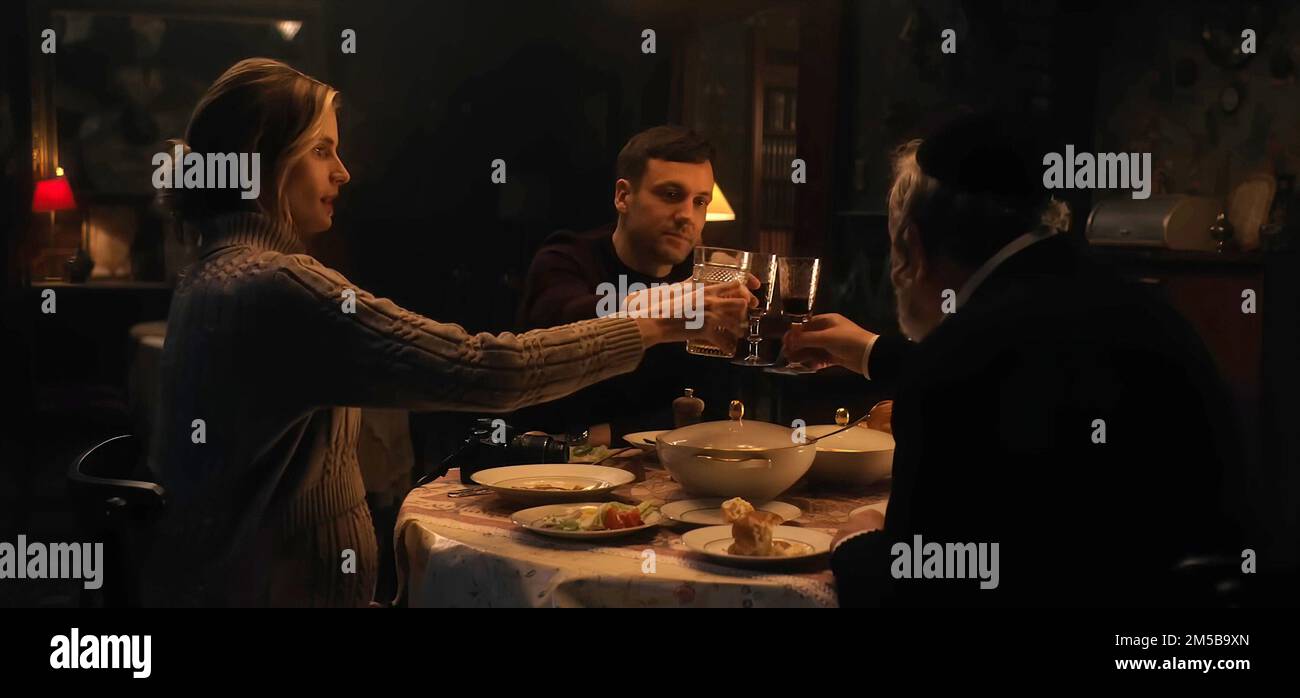 THE OFFERING, from left: Emily Wiseman, Nick Blood, Allan Corduner ...
