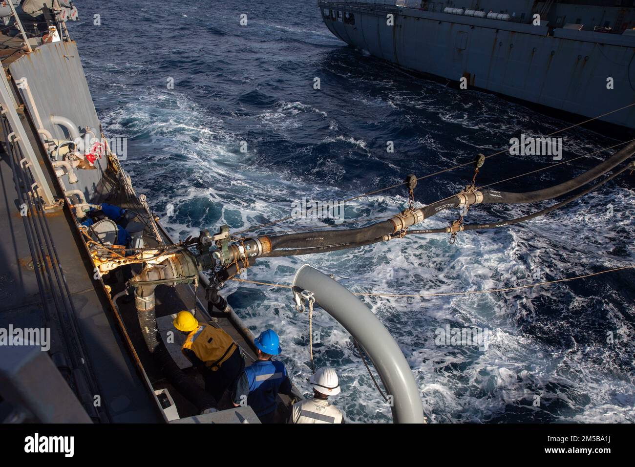 ATLANTIC OCEAN (Feb. 18, 2022) U.S. Navy Sailors perform refueling ...