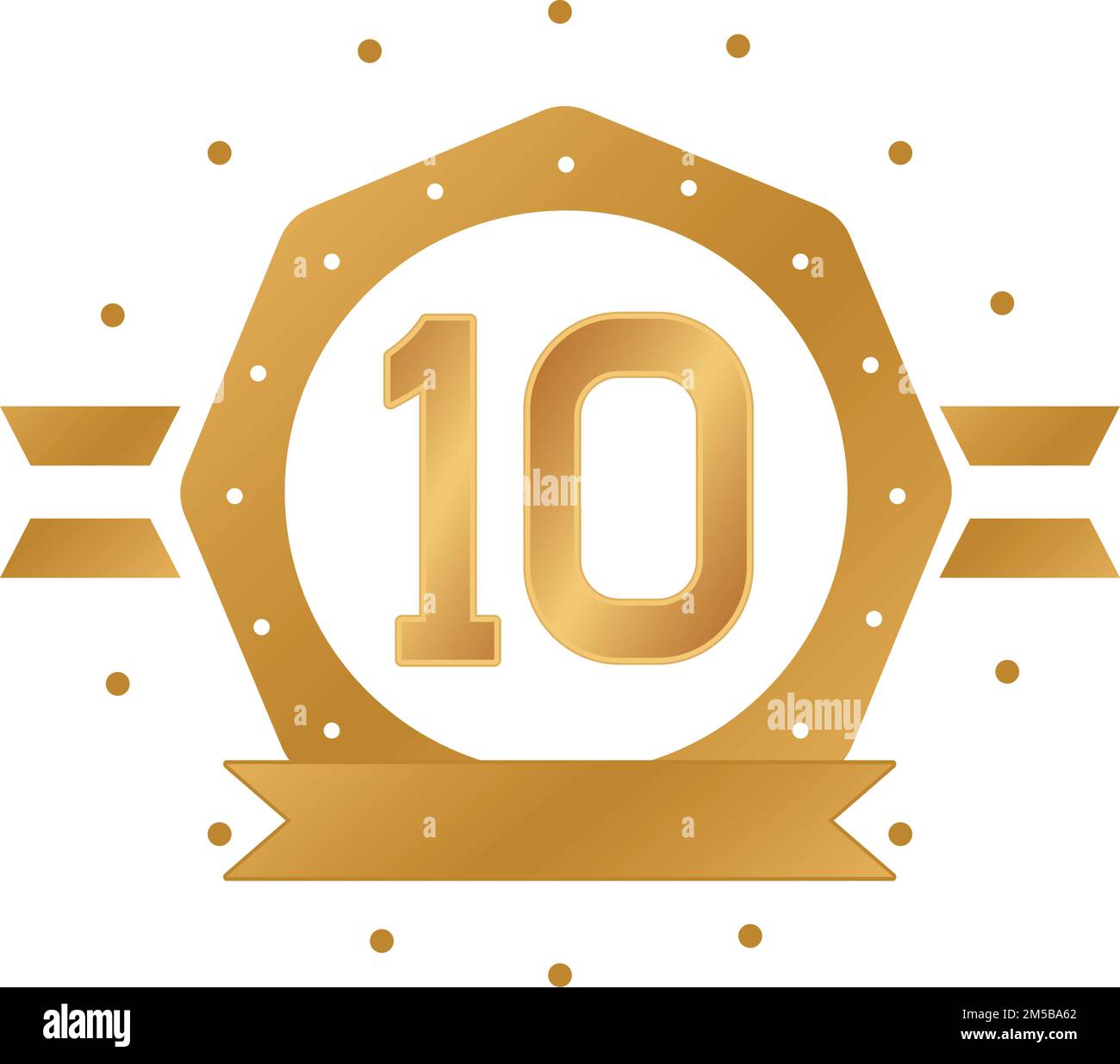 golden badge with number ten Stock Vector Image & Art - Alamy