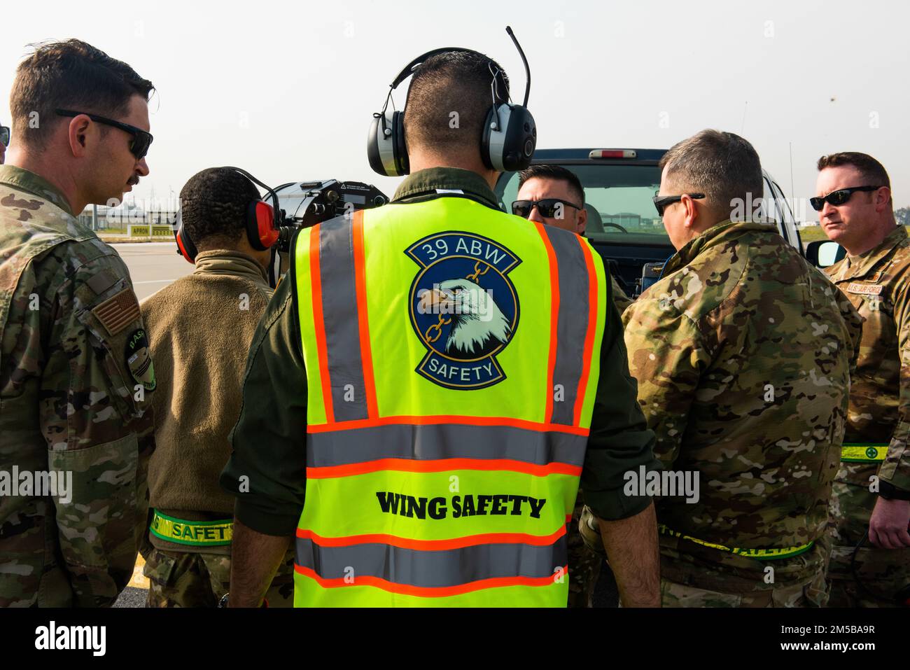 The 39th Air Base Wing Safety Office participate in a briefing before ...