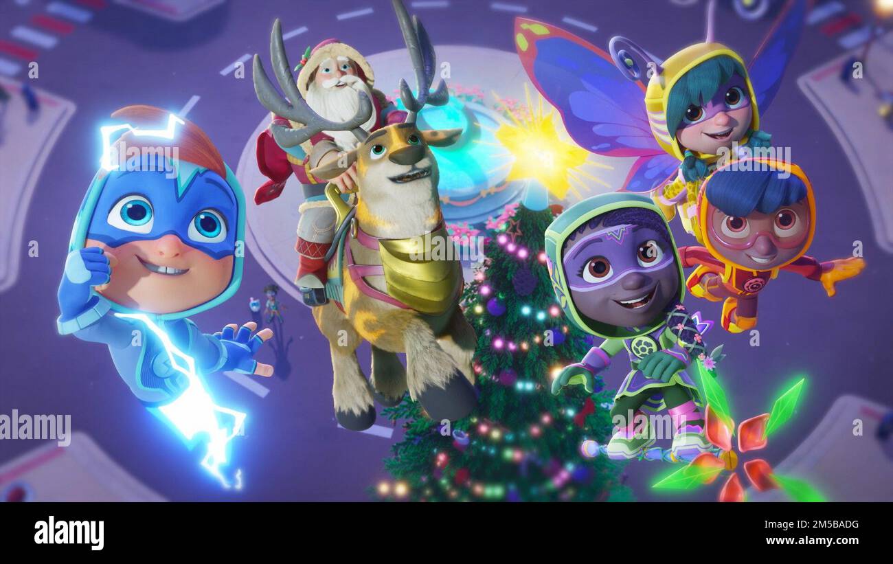 THE ACTION PACT SAVES CHRISTMAS, from left: Watts (voice: Oscar Daniel ...