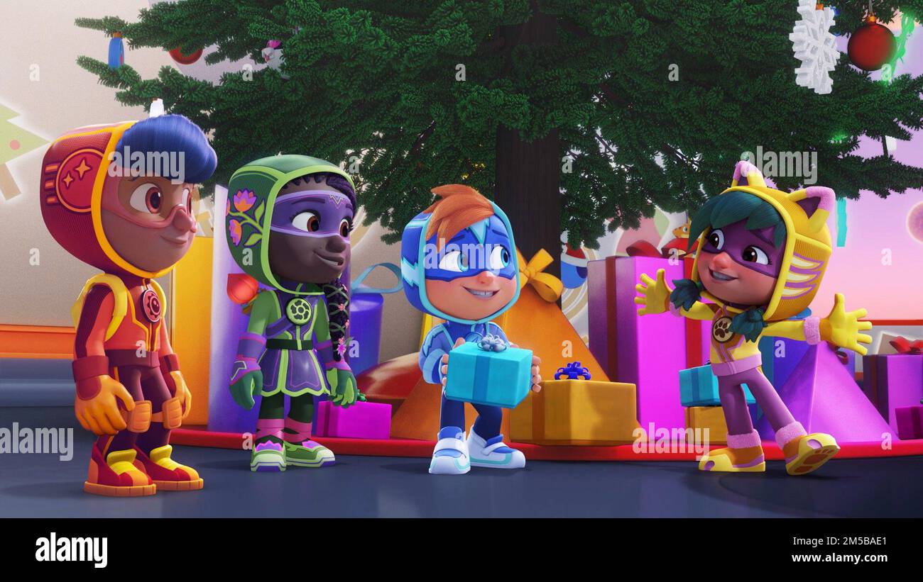 THE ACTION PACT SAVES CHRISTMAS, Clay (voice: Nevin Kar), Treena (voice ...