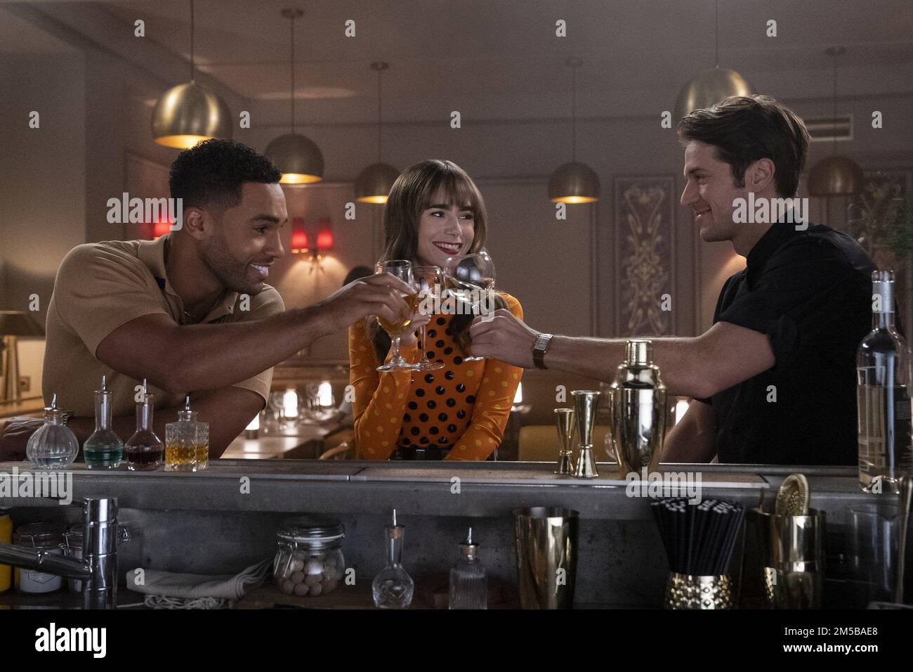 EMILY IN PARIS, from left: from left: Lucien Laviscount, Lily Collins ...