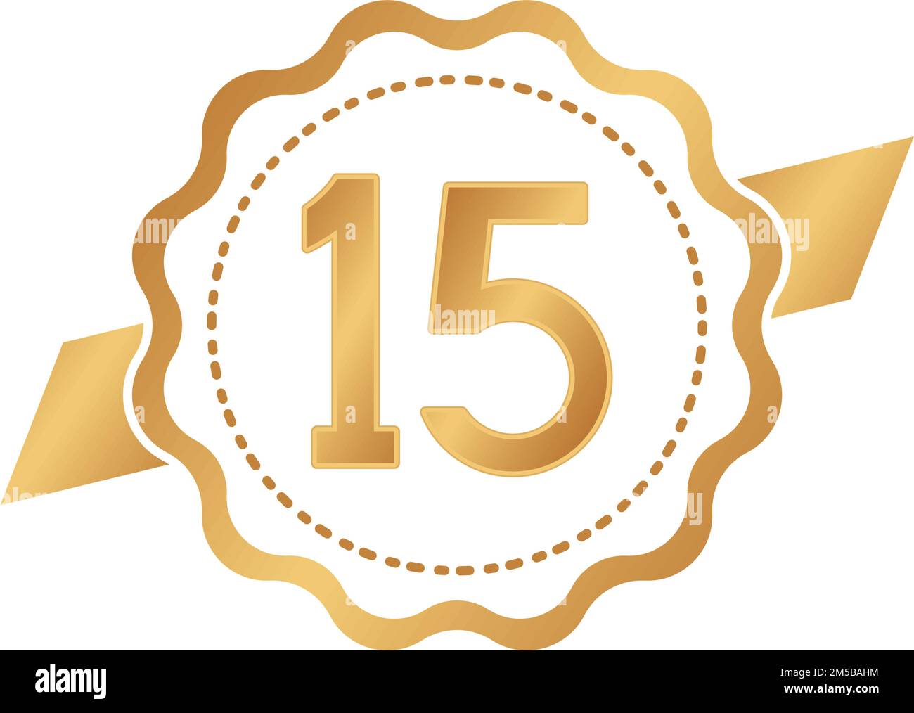 golden badge with number fifteen Stock Vector Image & Art - Alamy