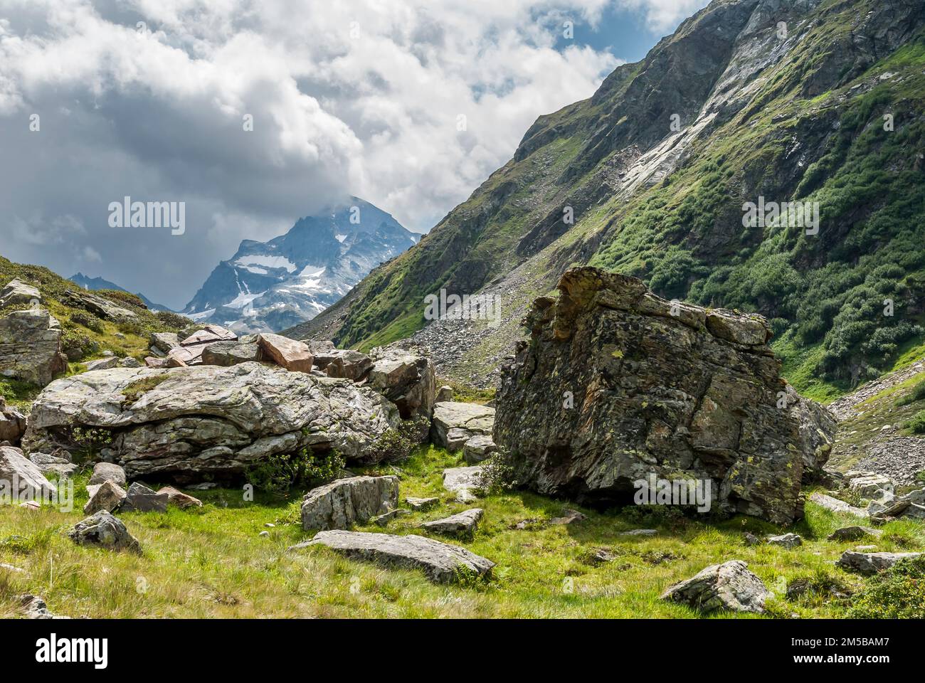 General scenic near Bielerhöhe Stausee reservoir en-route to the ...