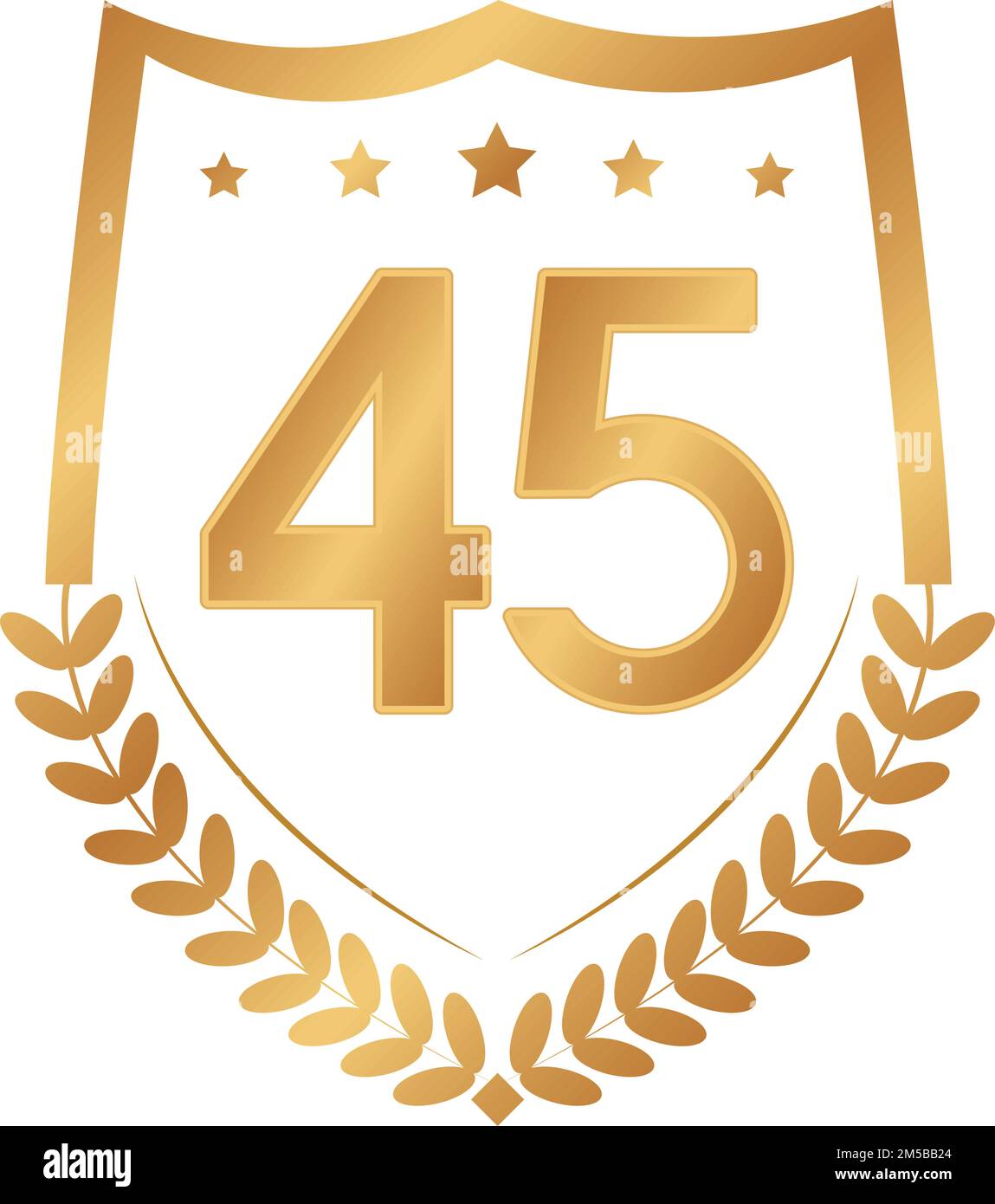 golden badge with number fortyfive Stock Vector Image & Art - Alamy