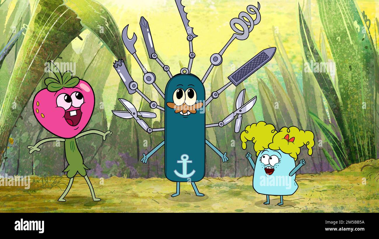 THE MIGHTY ONES, from left: Very Berry (voice: Alex Cazares), Hans ...