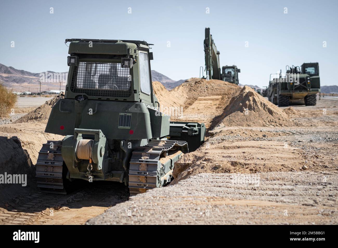 A U.S. Marine Corps D6 bulldozer with Aviation Ground Support ...