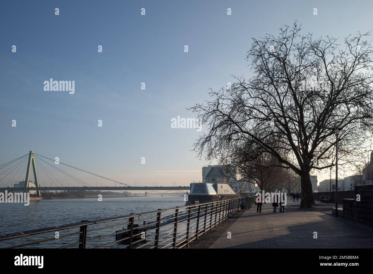 Cologne, Germany - DECEMBER 2022: Outdoor sunny scenery on Rheingarten ...