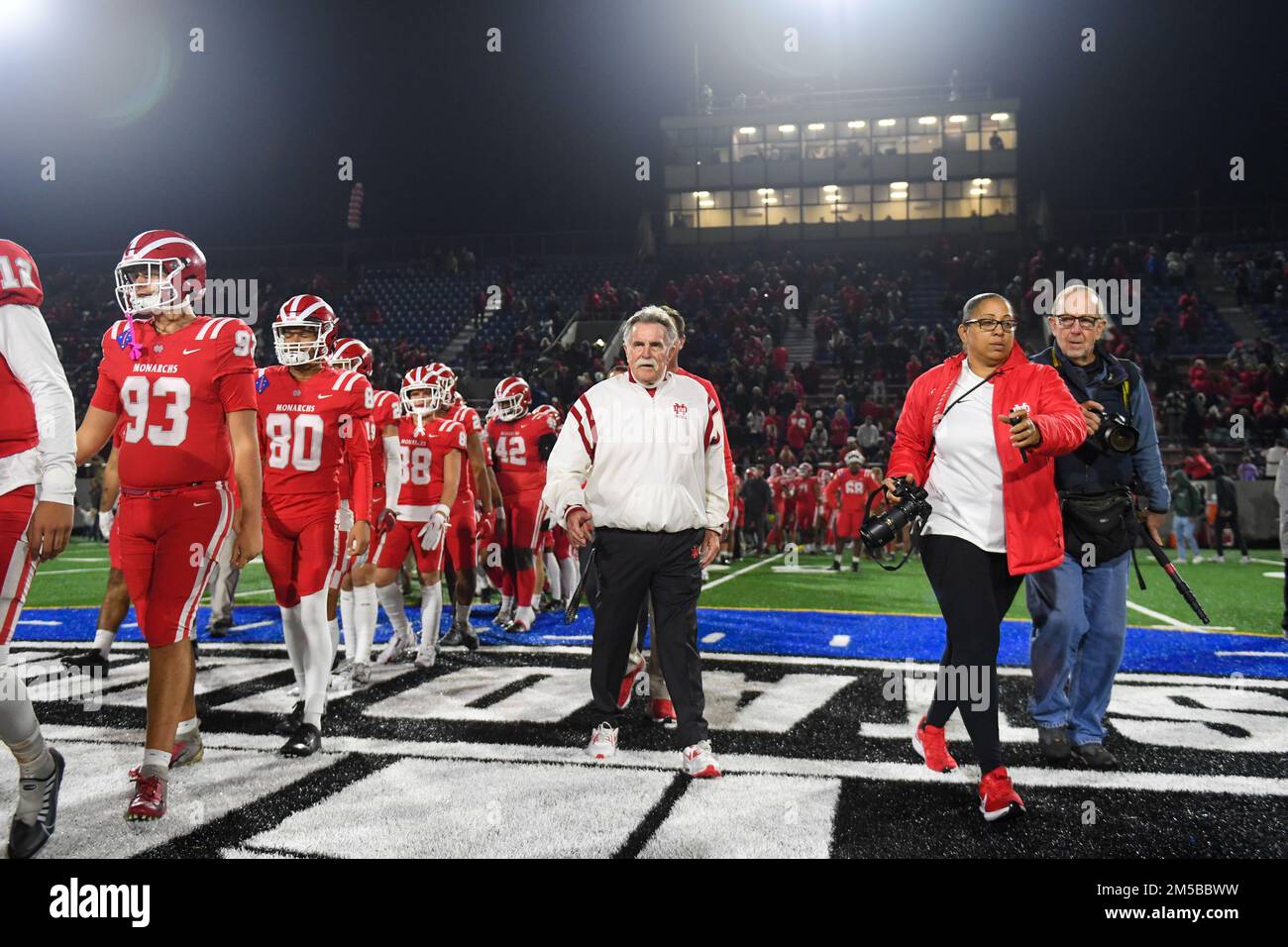 Mater Dei Monarchs head coach Bruce Rollinson walks on the field after ...