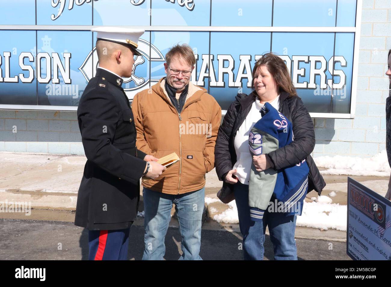 U.S. Marine Corps Capt. David Chang, left, the executive officer of ...