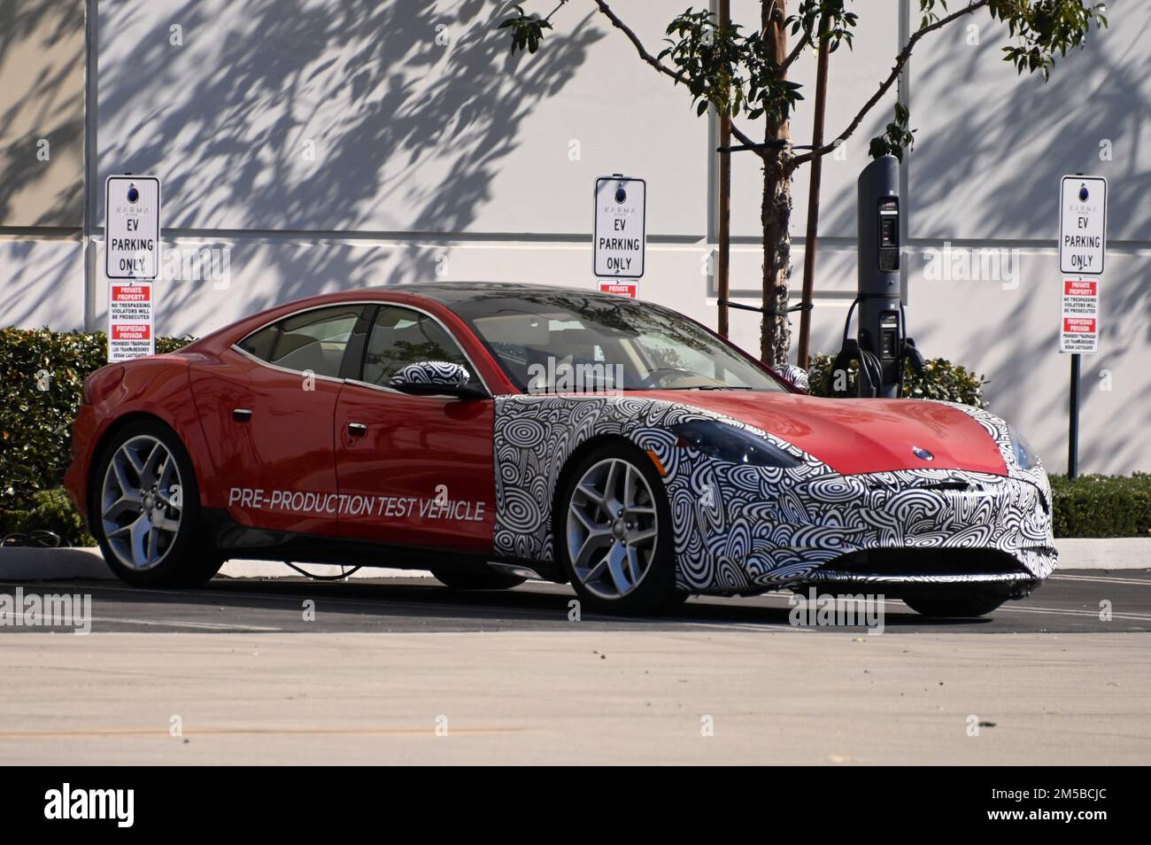 A Pre-Production Karma Revero Luxury plug-in hybrid sports sedan sits ...
