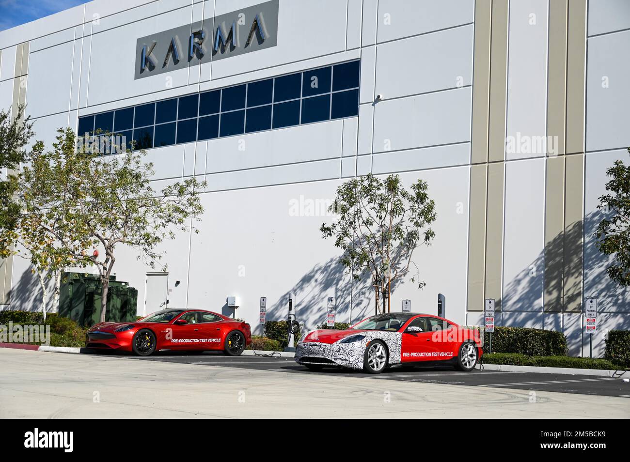 A Pre-Production Karma Revero Luxury plug-in hybrid sports sedan sits ...