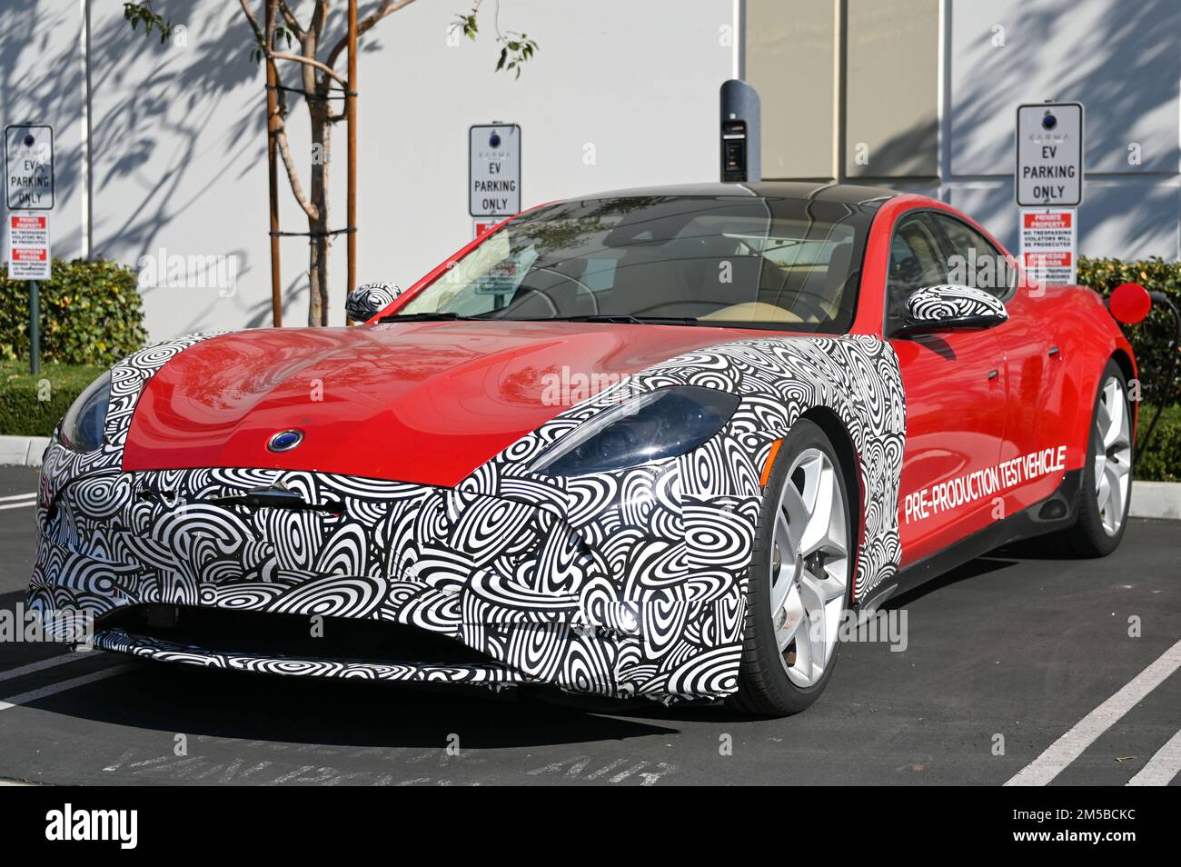 A Pre-Production Karma Revero Luxury plug-in hybrid sports sedan sits ...