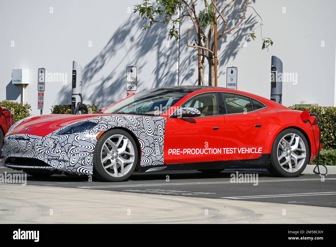 A Pre-Production Karma Revero Luxury plug-in hybrid sports sedan sits ...