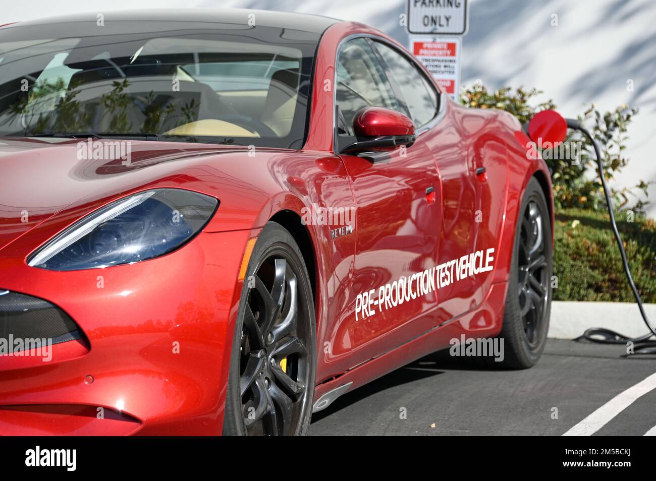 A Pre-Production Karma Revero Luxury plug-in hybrid sports sedan sits ...