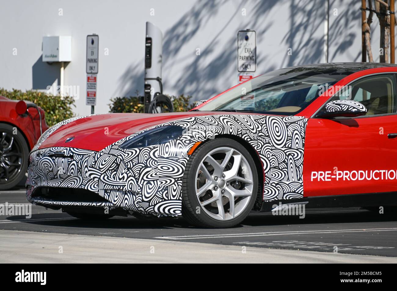 A Pre-Production Karma Revero Luxury plug-in hybrid sports sedan sits ...