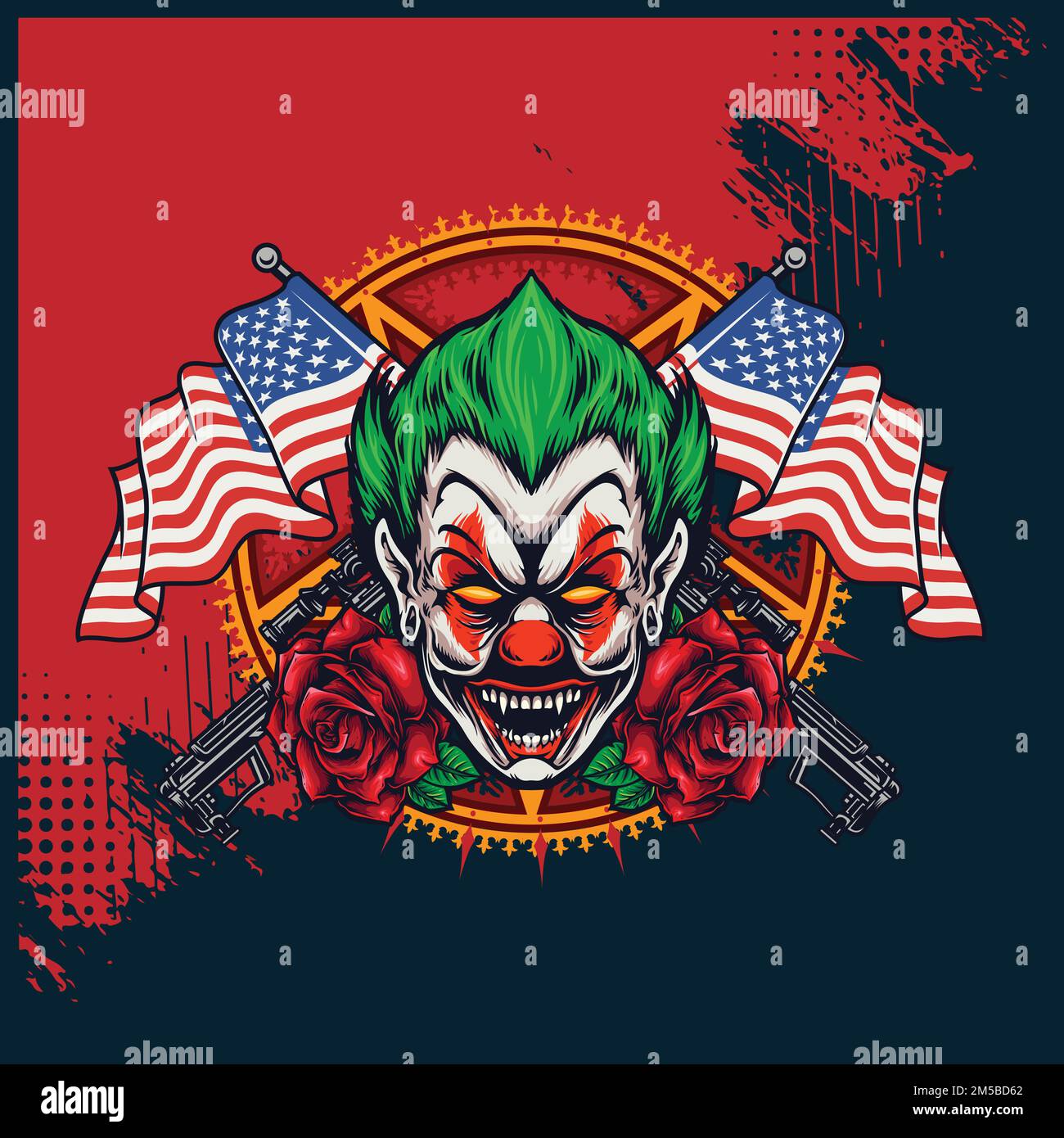 Scary clown drawing Stock Vector Images - Alamy