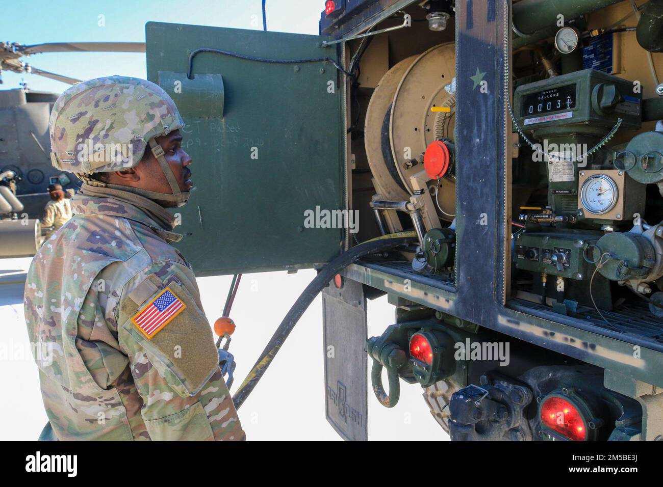 Spc. Green of Echo Troop, 7th Squadron, 17th Cavalry Regiment conducts ...