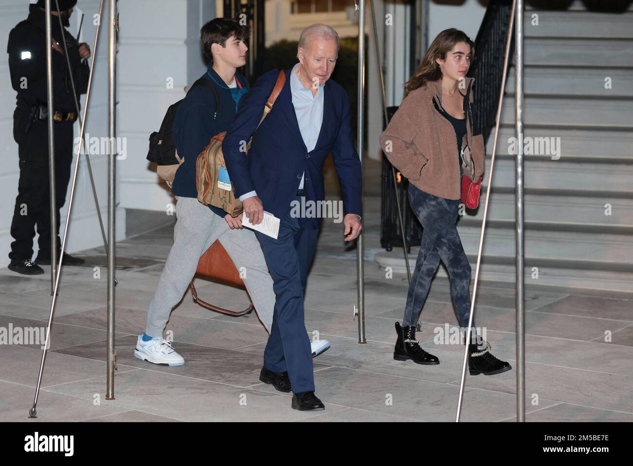 President Joe Biden, Natalie Biden and Robert Biden, walk on the South ...