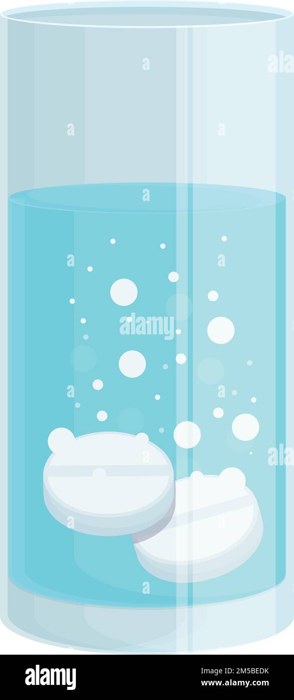 Soluble effervescent tablet icon cartoon vector. Medicine water. Powder ...