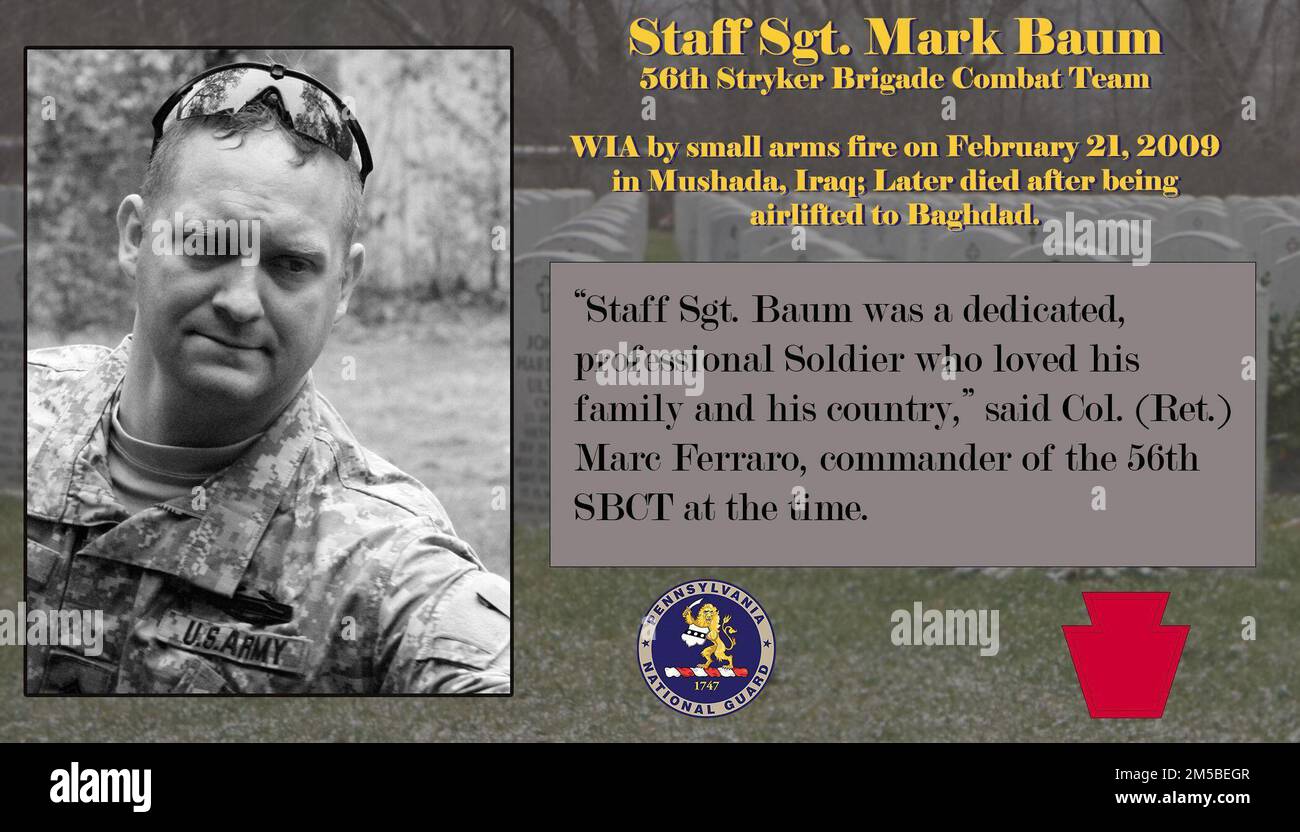 Today we honor the memory of Staff Sgt. Mark Baum of the 56th Stryker ...