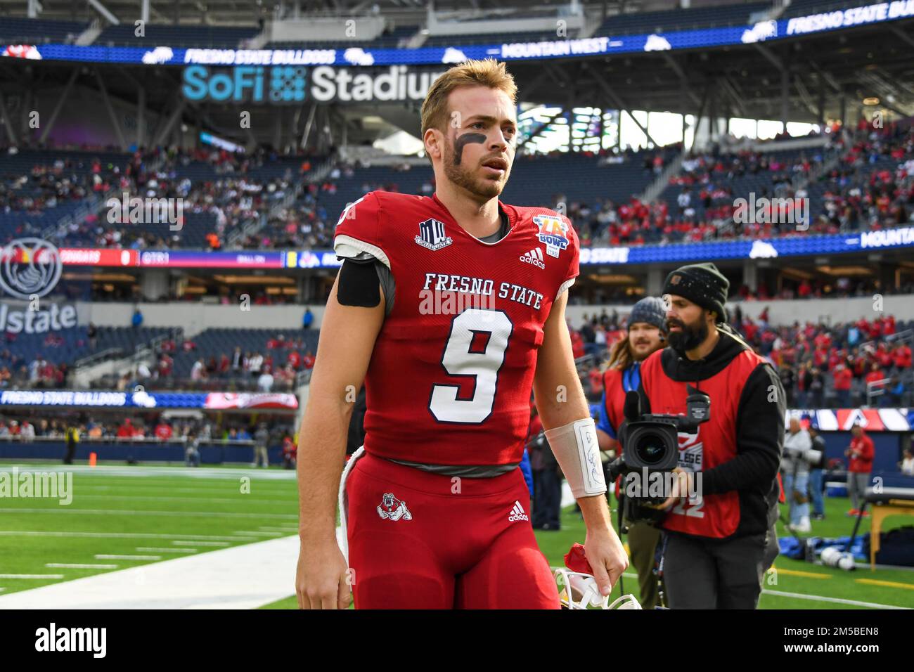 Fresno State Bulldogs quarterback Jake Haener (9) during the LA Bowl on ...