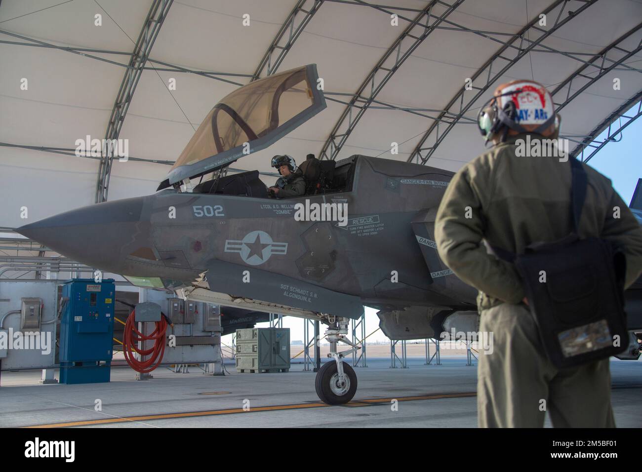 U.S. Marine Corps Cpl. Dylan Ray (right), a plane captain with Marine ...