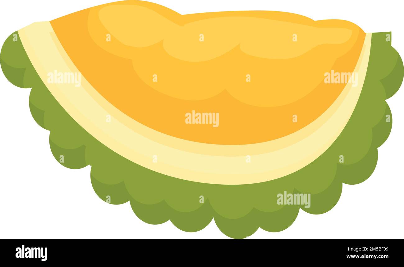 Jackfruit slice icon cartoon vector. Ripe food. Green tropical Stock ...